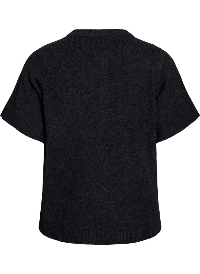 Gebreide kleding vest met korte mouwen - Grijs - Maat S - Zizzi