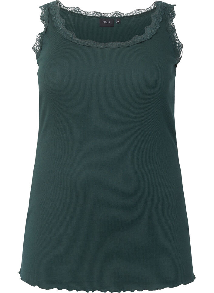 Top met kant - Groen - Maat 40-64 - Zizzi