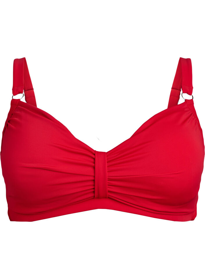 Bikini-bh met beugel en drapering - Rood - Maat 40-64 - Zizzi