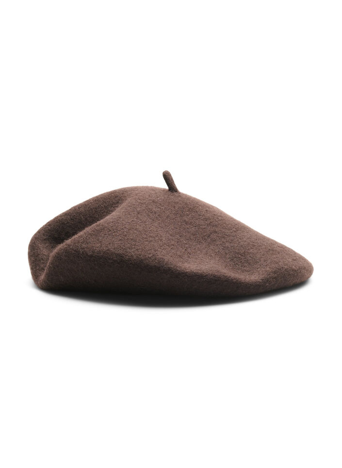 Wollen baret - Bruin - Maat One Size - Zizzi